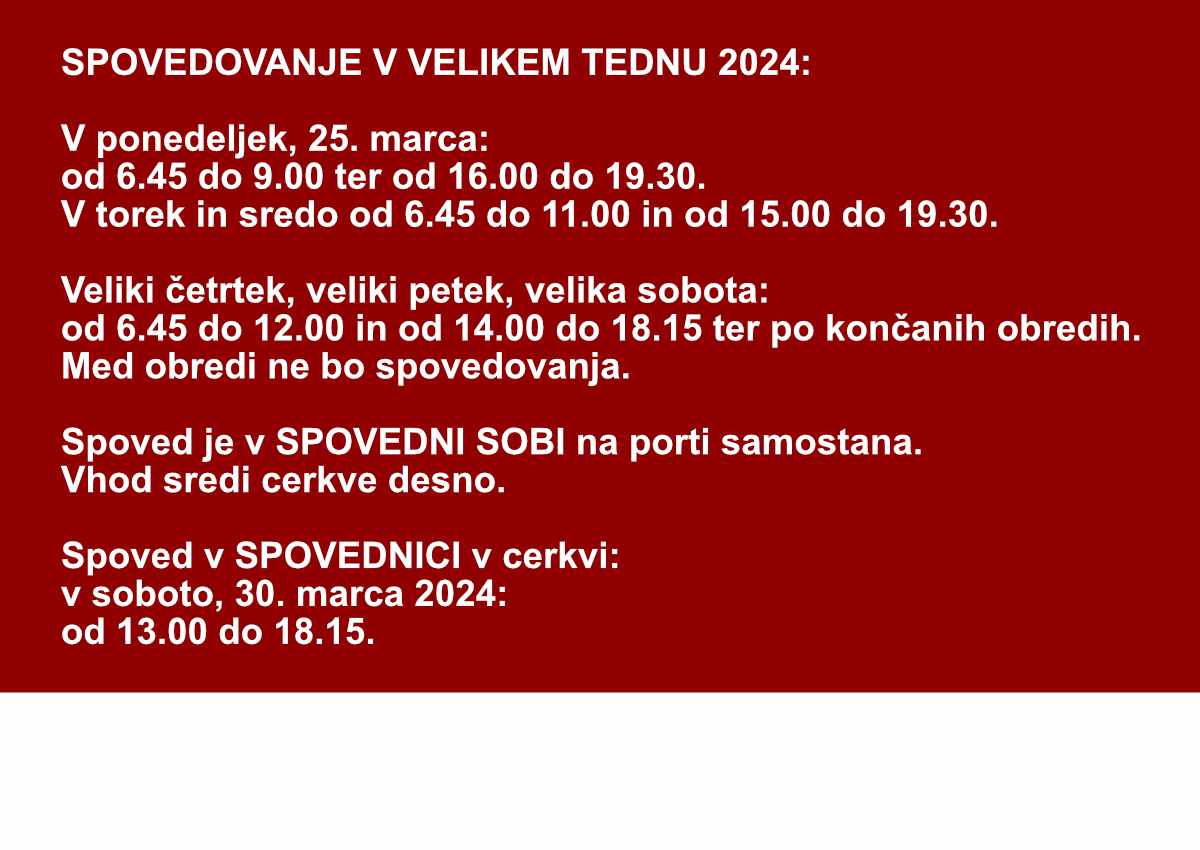 spoved – Frančiškanski samostan Kamnik